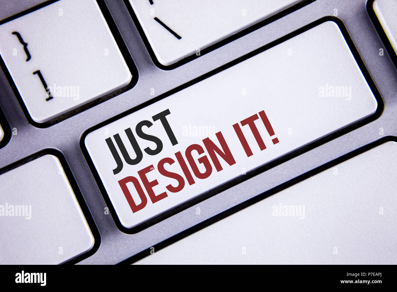 Writing note showing Just Design It Motivational Call. Business photo ...