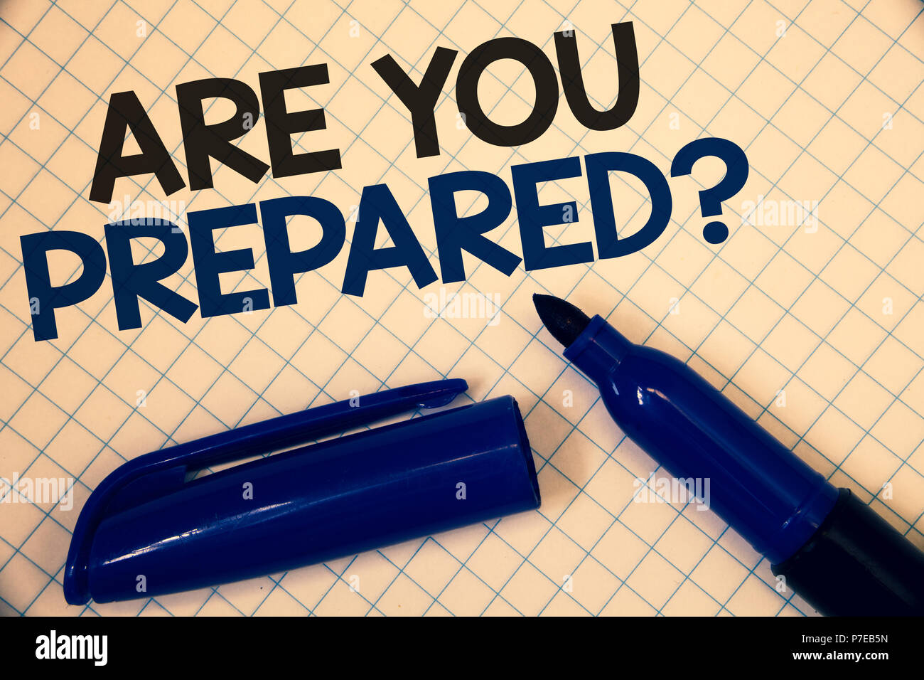 Handwriting text writing Are You Prepared Question. Concept meaning ...