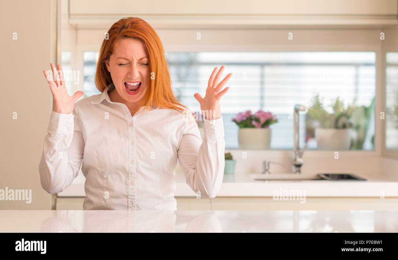 Screaming happy ginger woman hi-res stock photography and images - Alamy