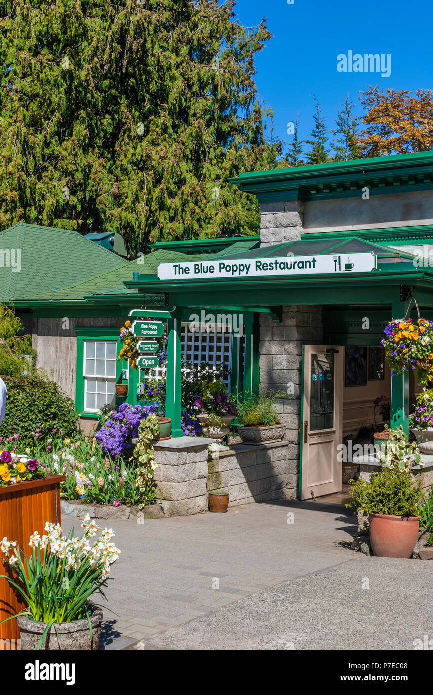 The Blue Poppy Restaurant at Butchart Gardens in Victoria, British ...
