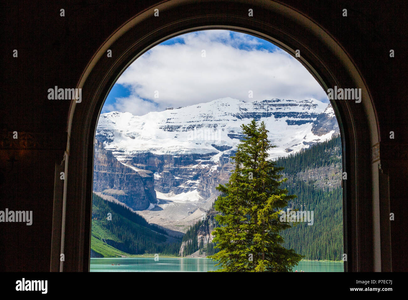 Lake Louise and Victoria Glacier in Banff National Park in Alberta ...