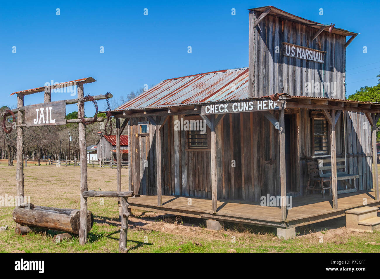 Antique museum and village with vintage cars and trucks and old ...