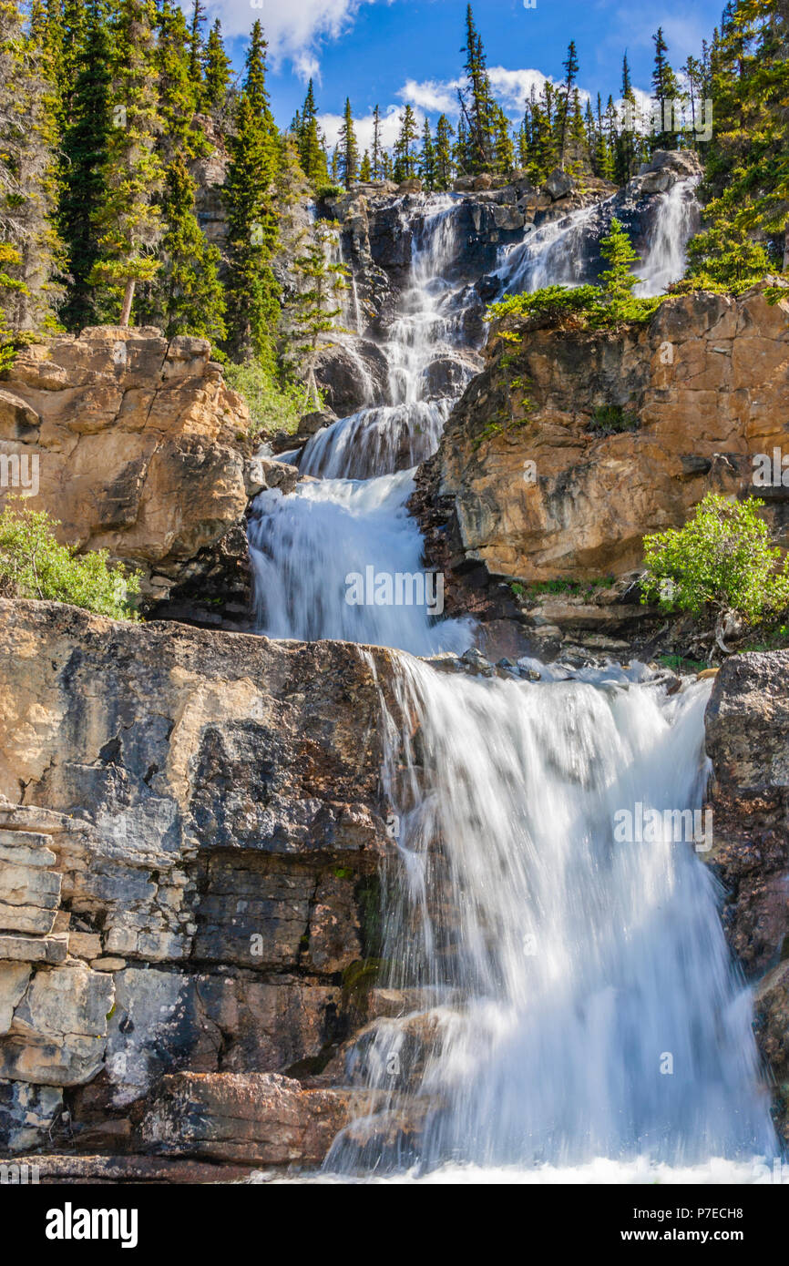 Tangle Falls in Jasper National Park, Alberta, Canada, along the ...