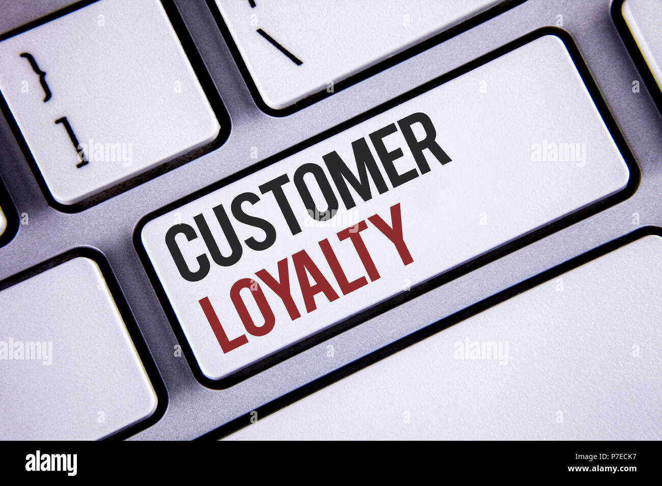Writing note showing Customer Loyalty. Business photo showcasing Client ...