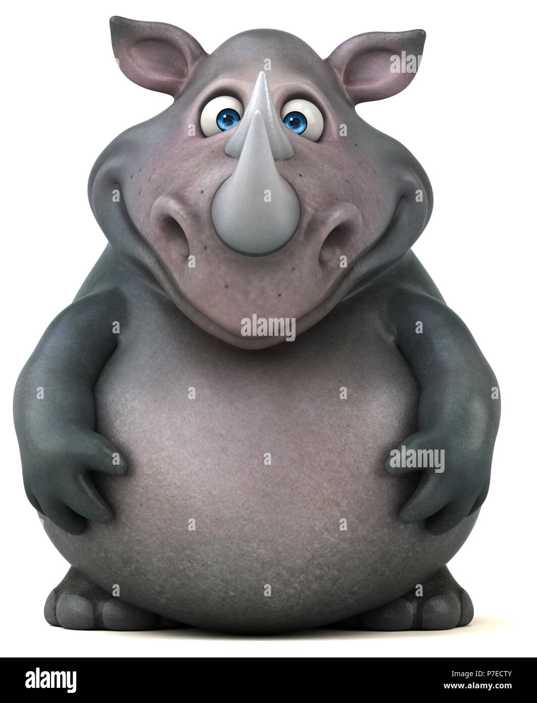 Fun rhinoceros - 3D Illustration Stock Photo - Alamy