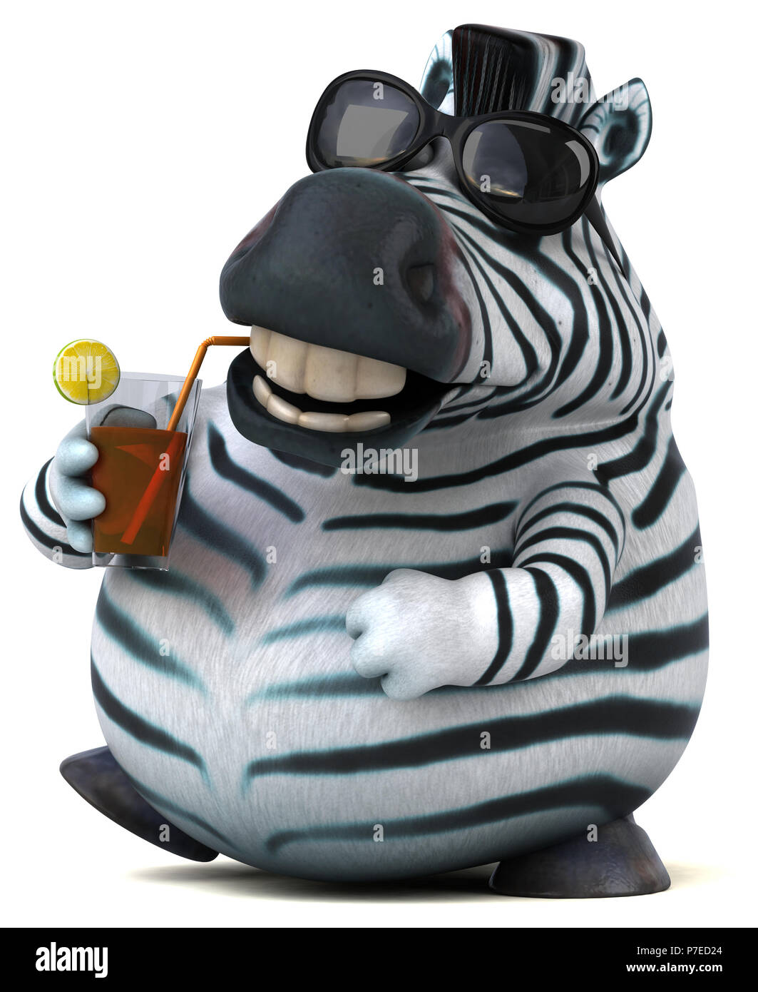 Fun zebra - 3D Illustration Stock Photo - Alamy