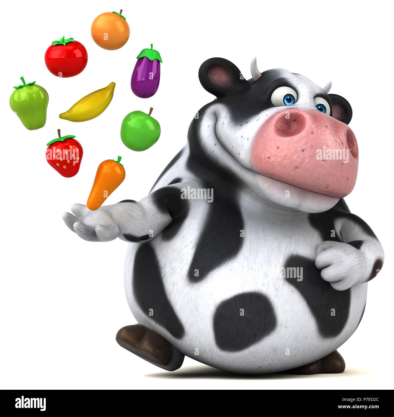 Fun cow - 3D Illustration Stock Photo - Alamy