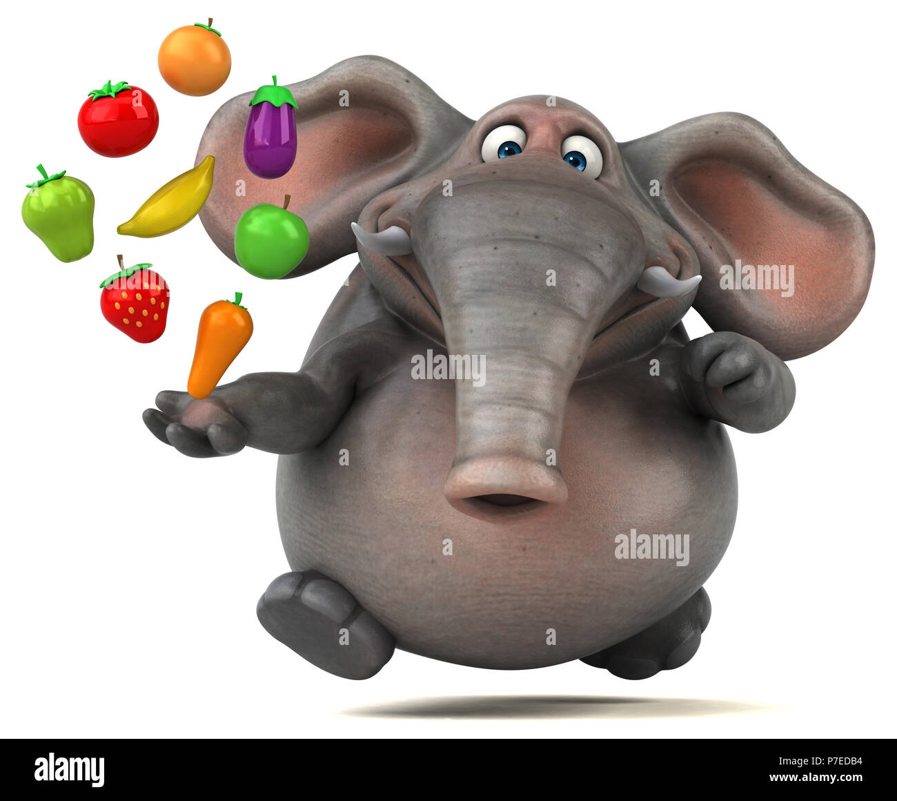 Fun elephant - 3D Illustration Stock Photo - Alamy