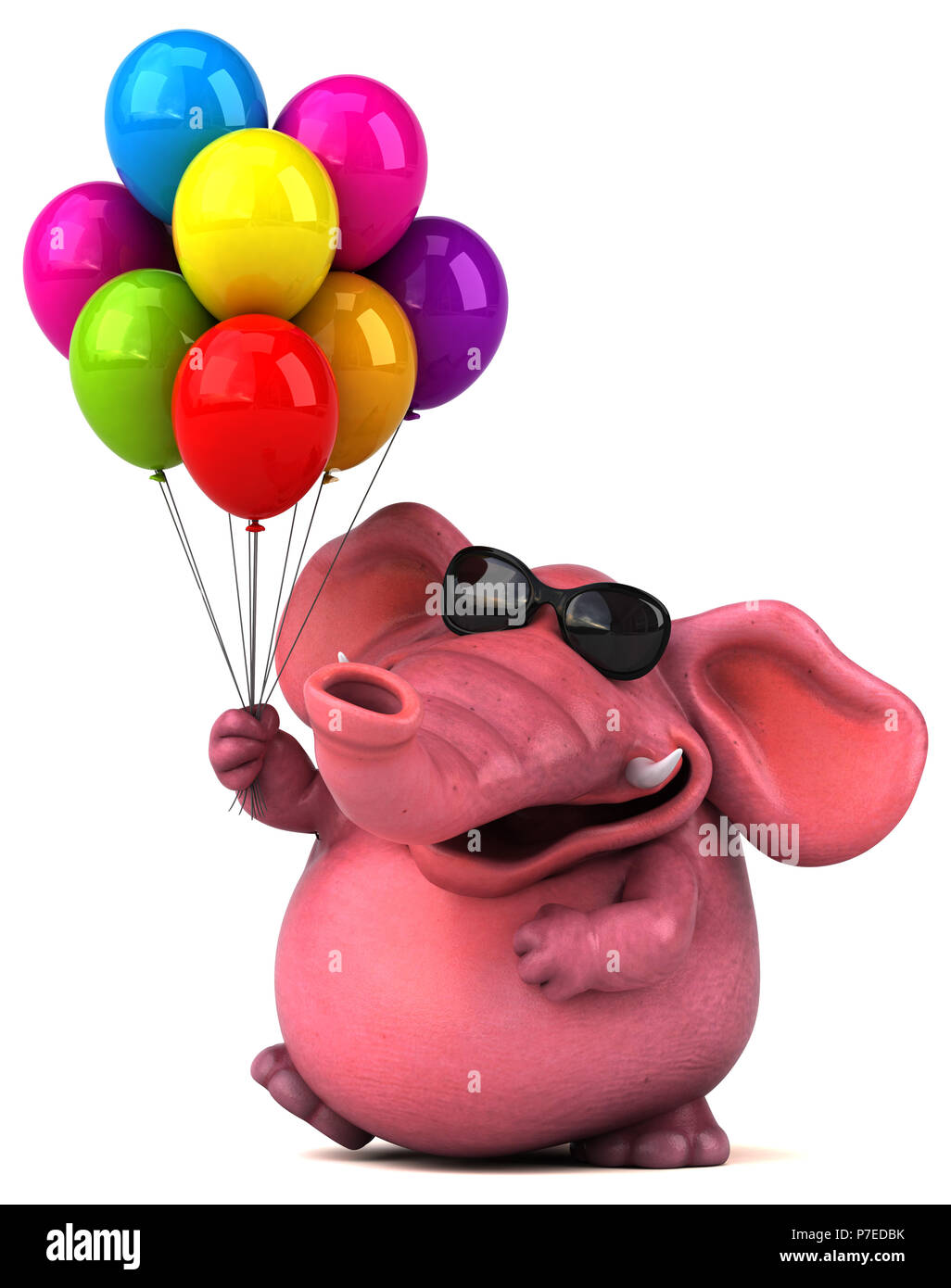 Fun elephant - 3D Illustration Stock Photo - Alamy