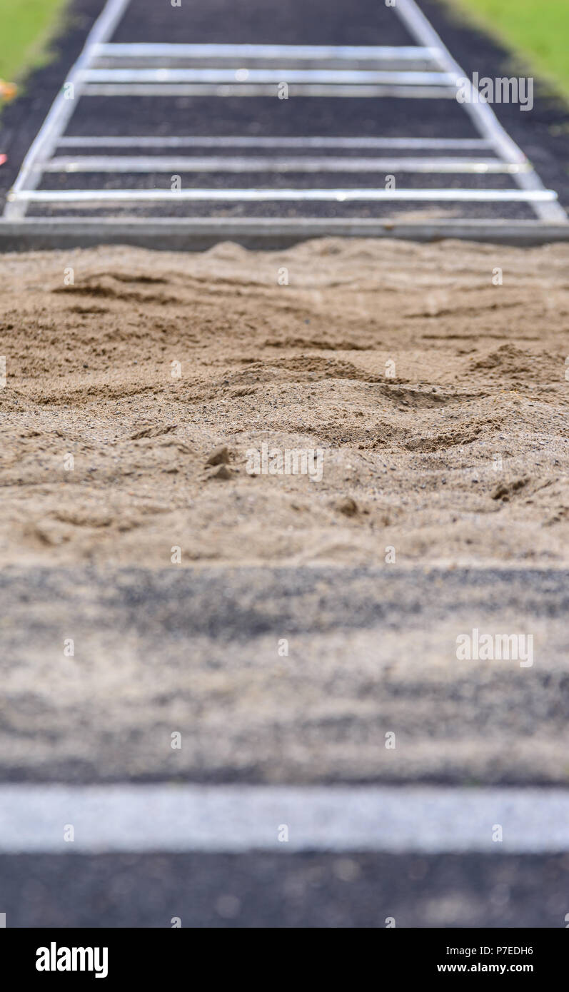 Outdoor Track and Field Long Jump Sand Trap Stock Photo - Alamy