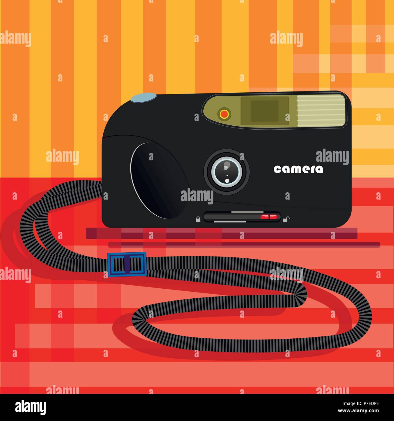 a camera from the 90's on a bright merry background Stock Vector Image ...