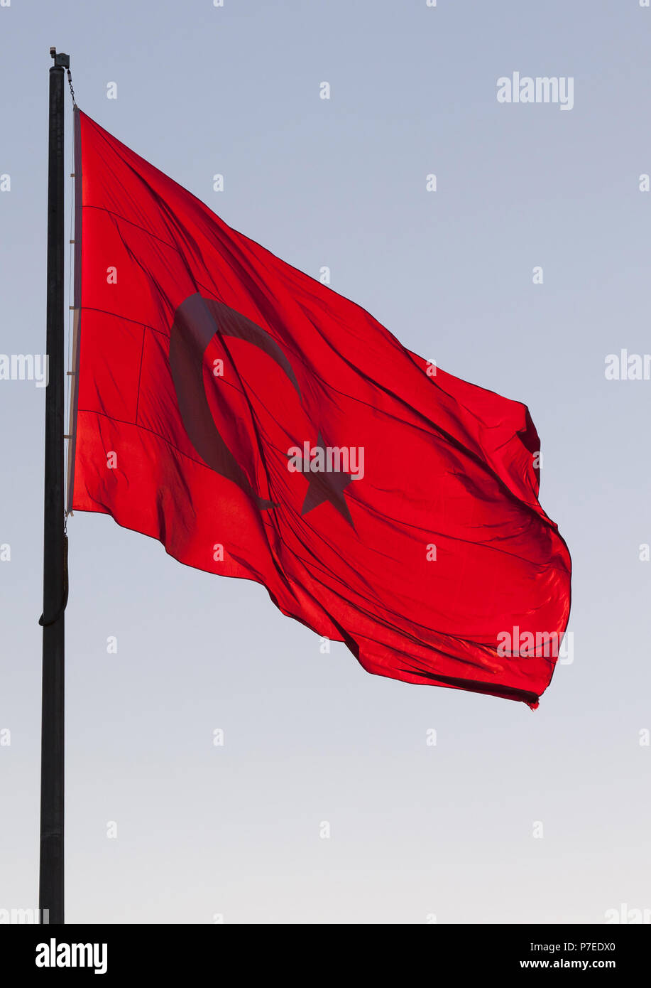 Turkish flag waving sunset hi-res stock photography and images - Alamy