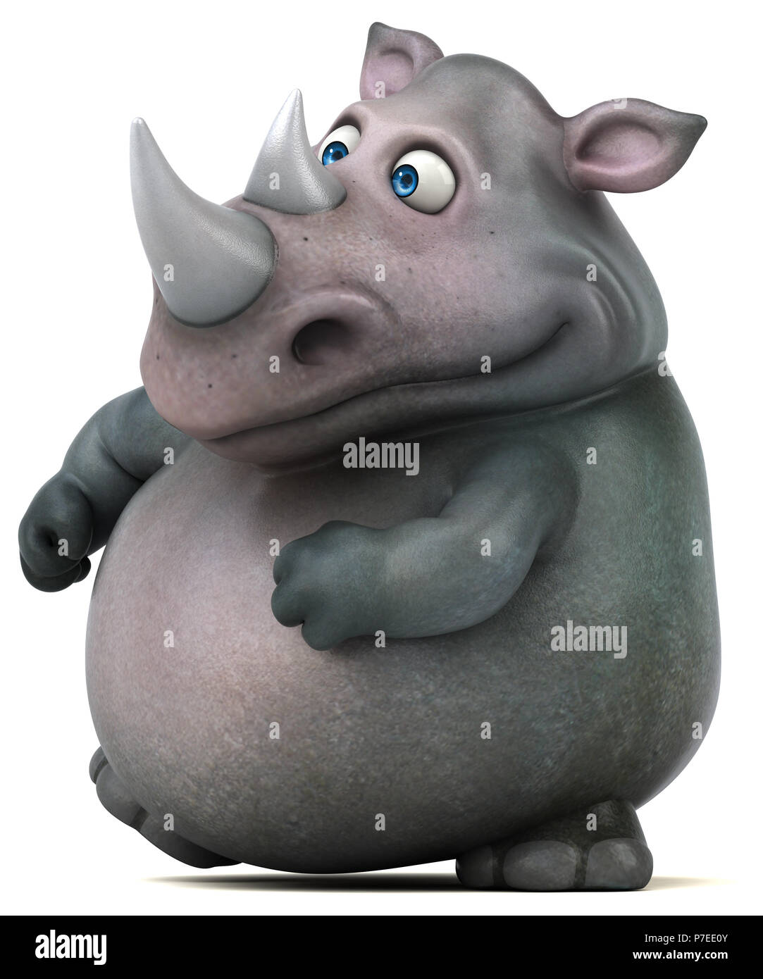 Fun rhinoceros - 3D Illustration Stock Photo - Alamy