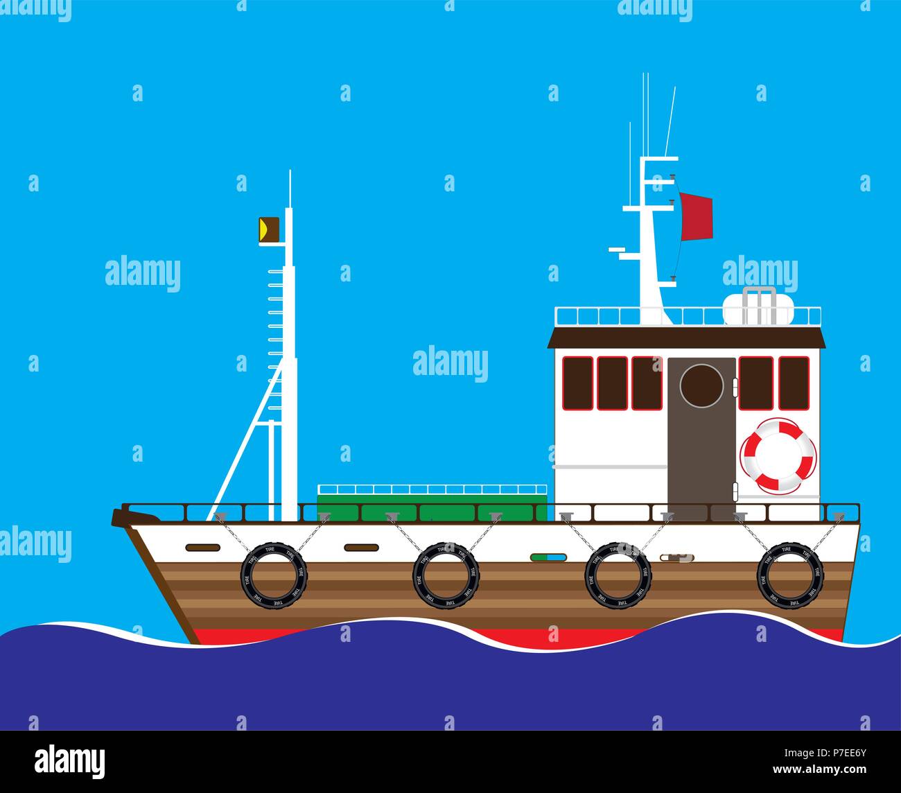 Tugboat vector vectors hi-res stock photography and images - Alamy