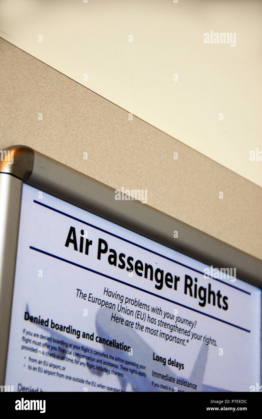 Air Passenger Rights poster seen at the Doncaster Sheffield Airport ...