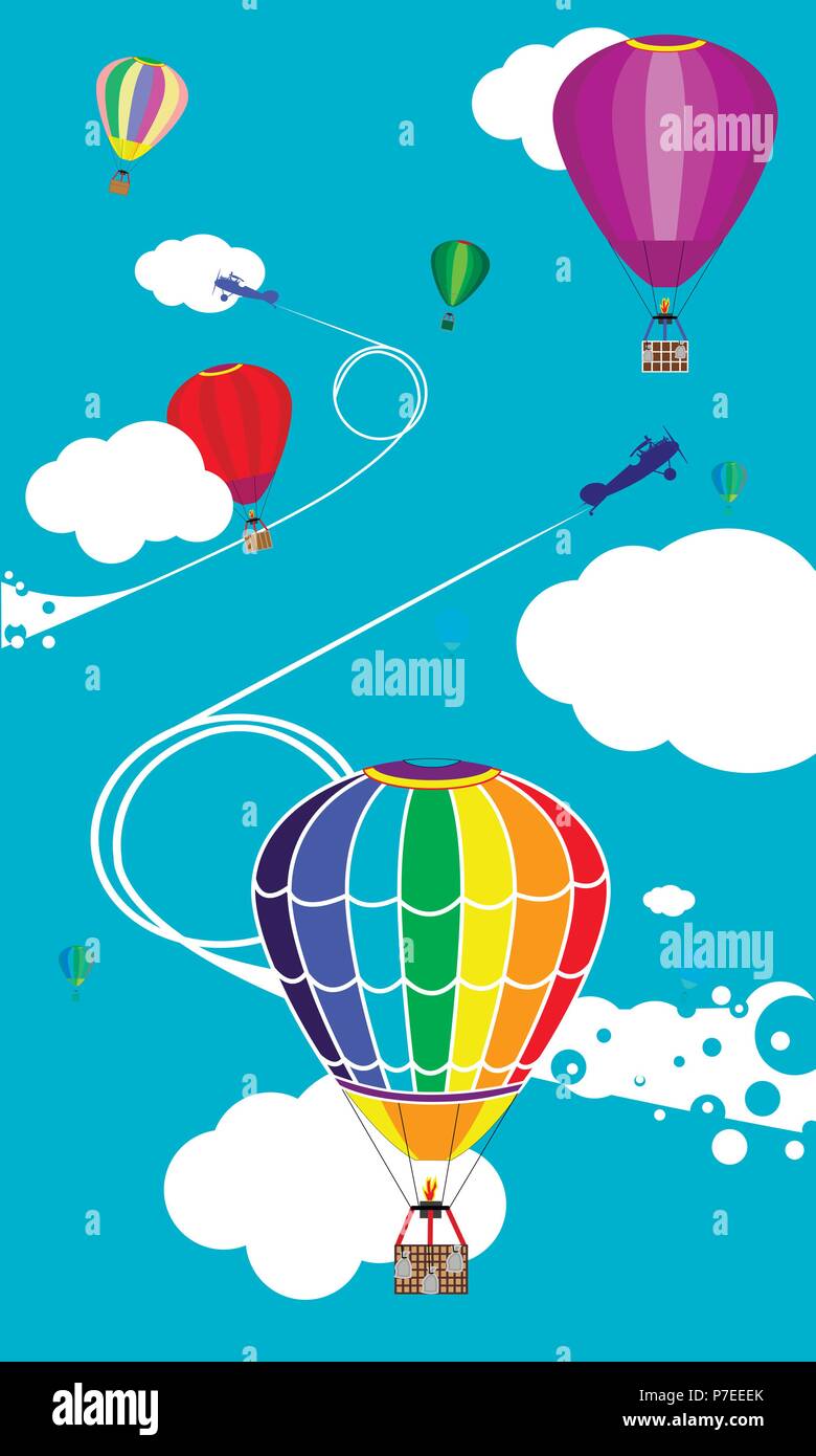 Beautiful colored balloons flying in hi-res stock photography and ...