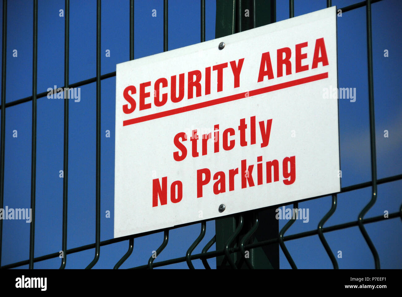Security perimeter fence and warning sign at Doncaster Sheffield ...