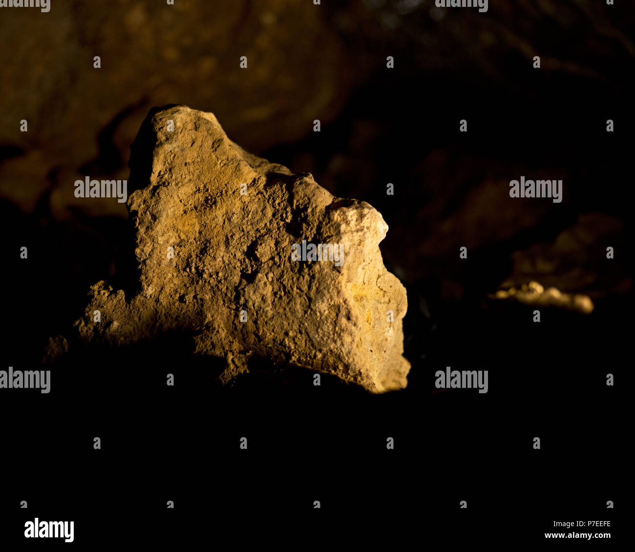 Sheets of flowstone covering the walls of the cave of the Mounds, a ...