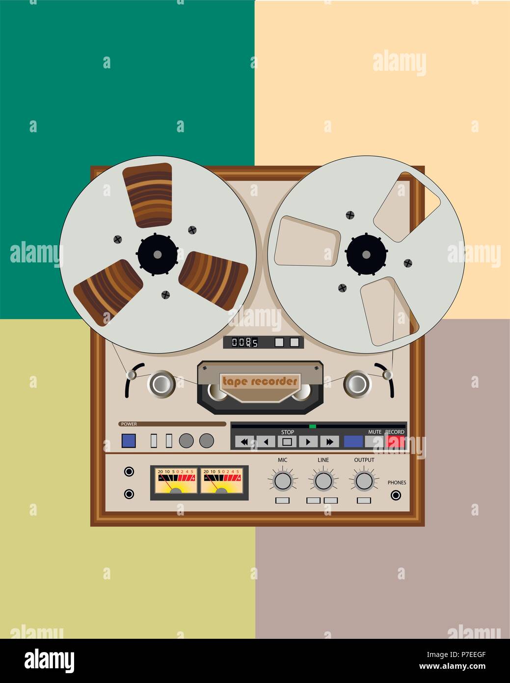 Vintage reels tape on Stock Vector Images - Alamy