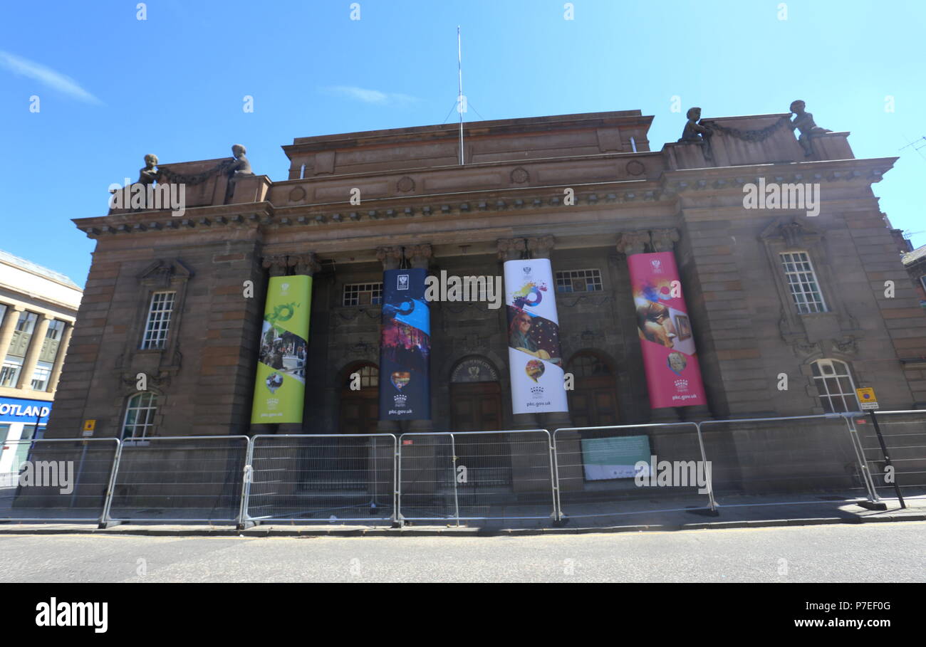Former Perth City Hall under refurbishment Perth Scotland July 2018 ...