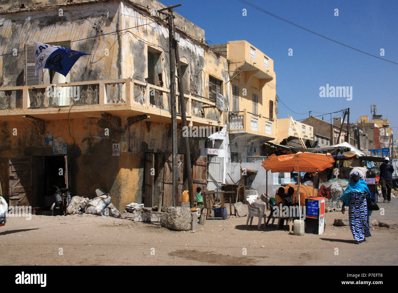 Decrepit house and typical scene on the street in Saint-Louis-du ...