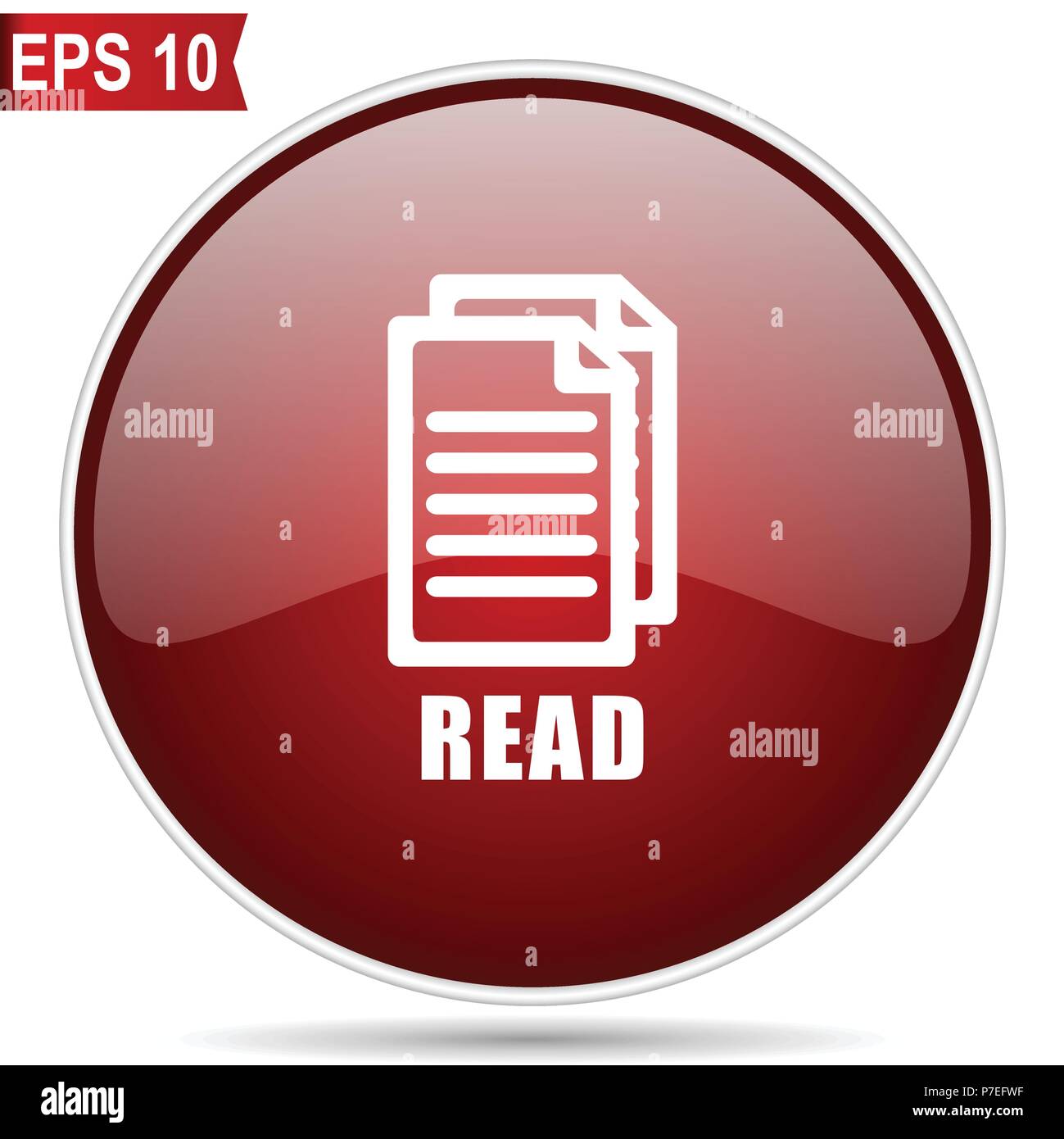 Read cherry red glossy round web vector icon. Editable simple circle ...
