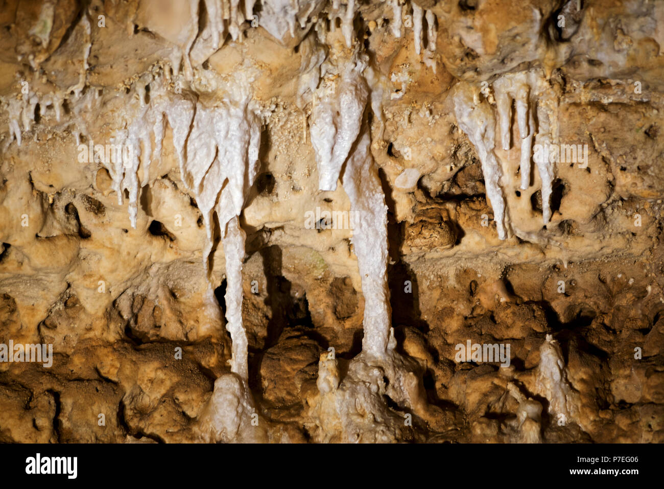Stalactites inside Cave of the Mounds, a natural limestone cave located ...