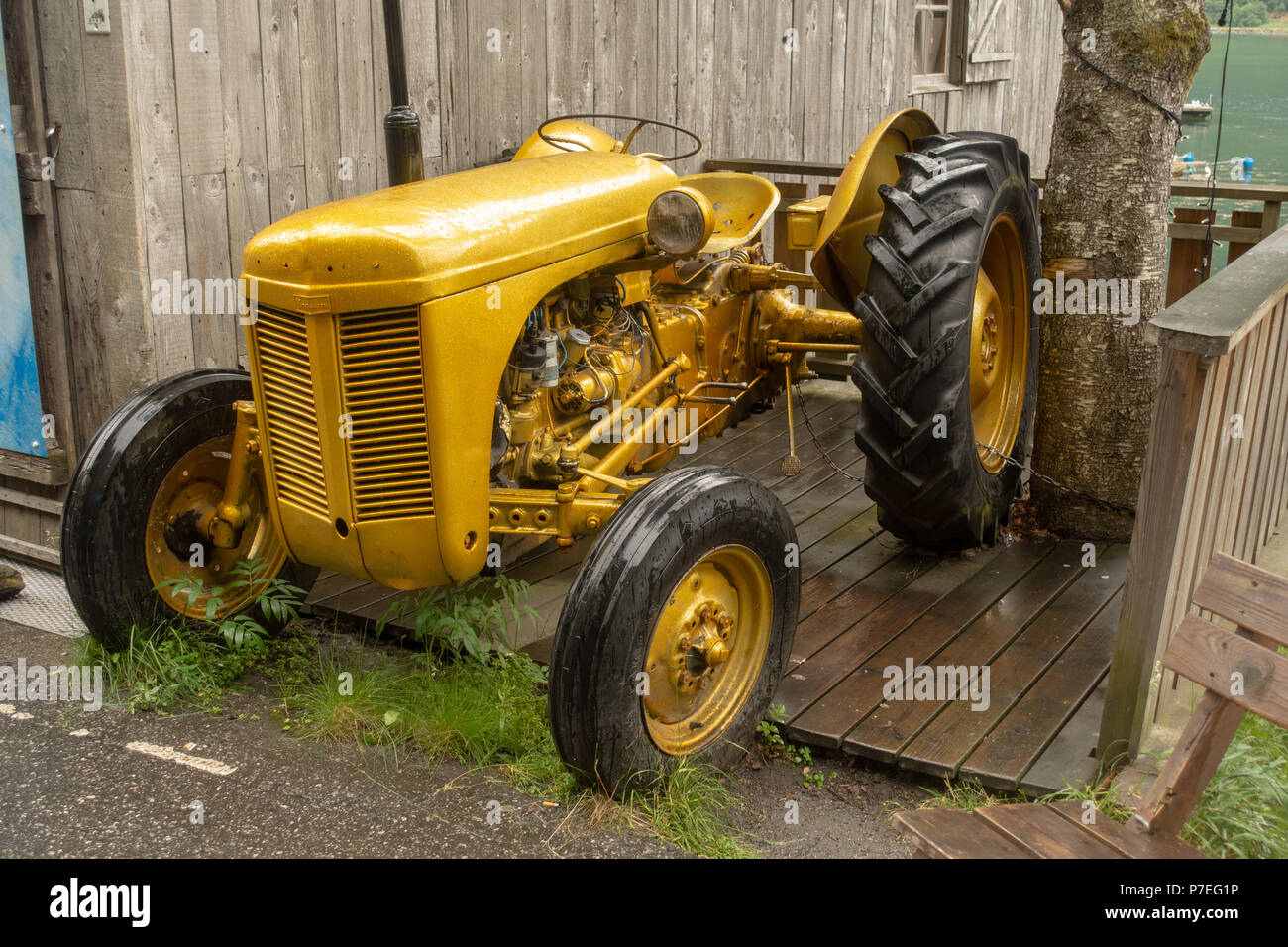 Gold tractor hi-res stock photography and images - Alamy