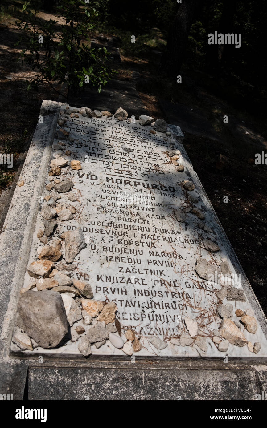 Tombstone in the Jewish cemetery of Split Stock Photo - Alamy