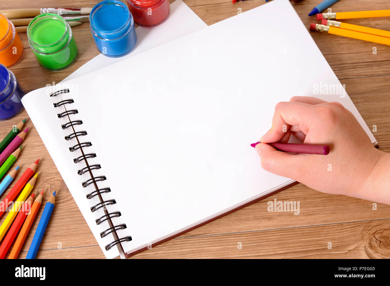 Hand writing school book Stock Photo - Alamy