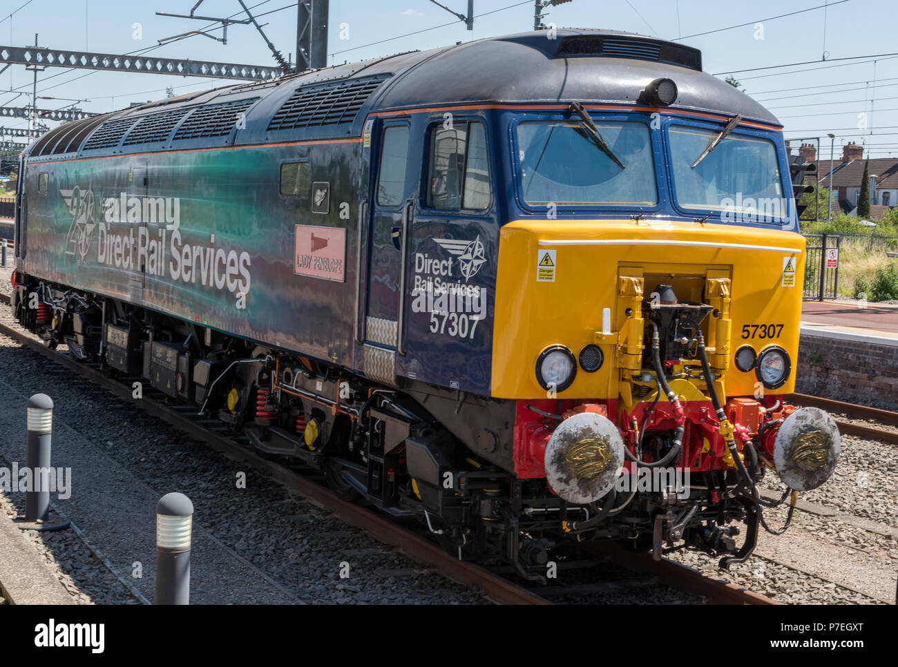 class 57 locomotive direct rail services at Rugby station, warwickshire ...