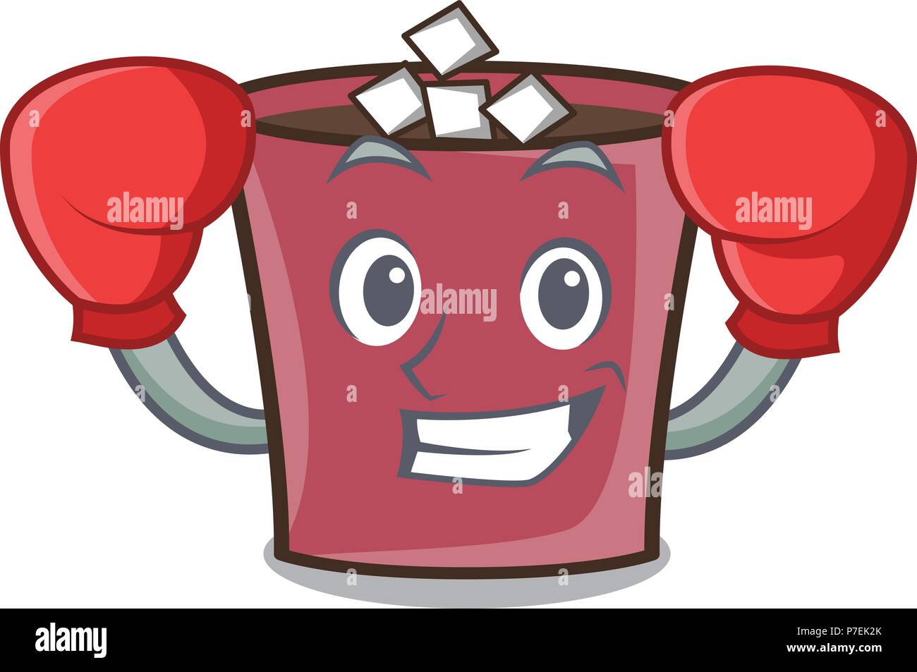 Boxing hot chocolate character cartoon Stock Vector Image & Art - Alamy