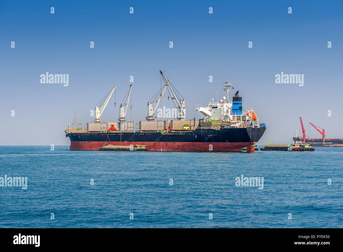 Cargo ship on sea Stock Photo - Alamy