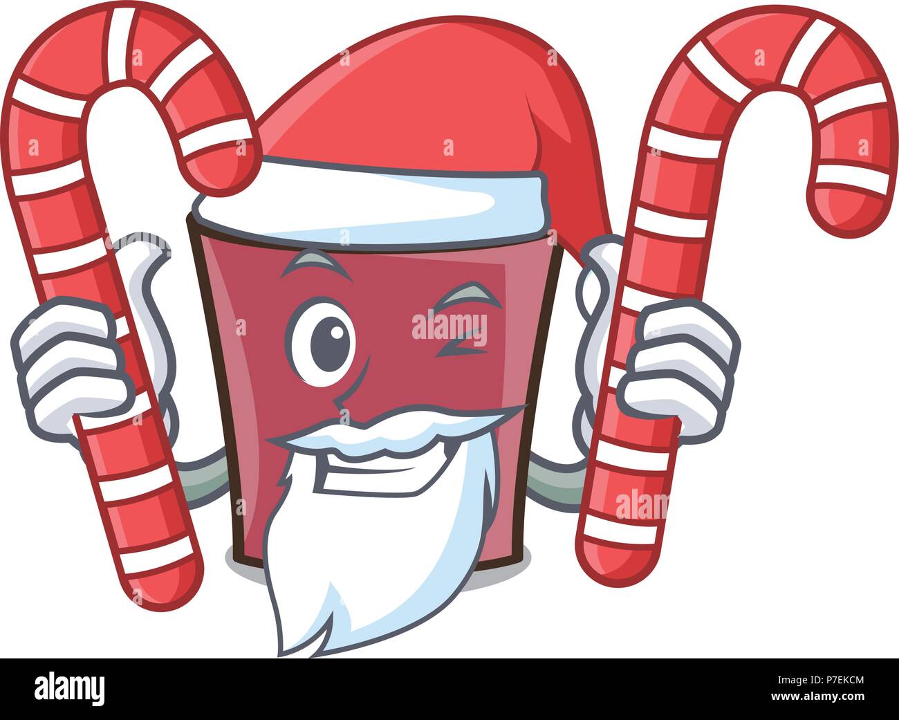 Santa with candy hot chocolate mascot cartoon Stock Vector Image & Art ...