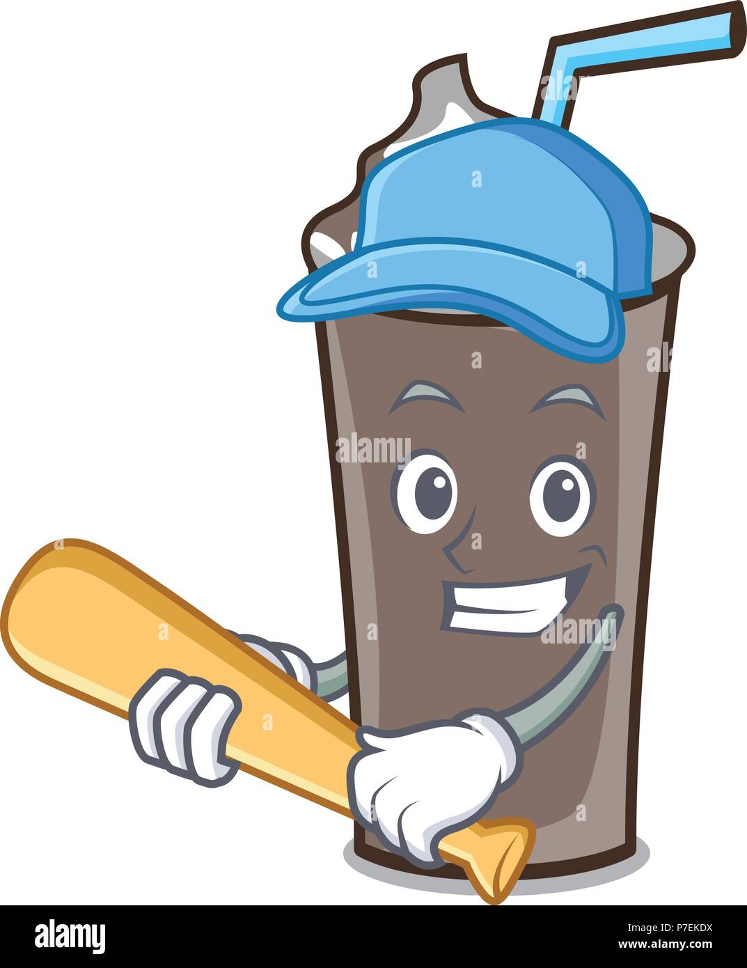 Playing baseball ice chocolate character cartoon Stock Vector Image ...