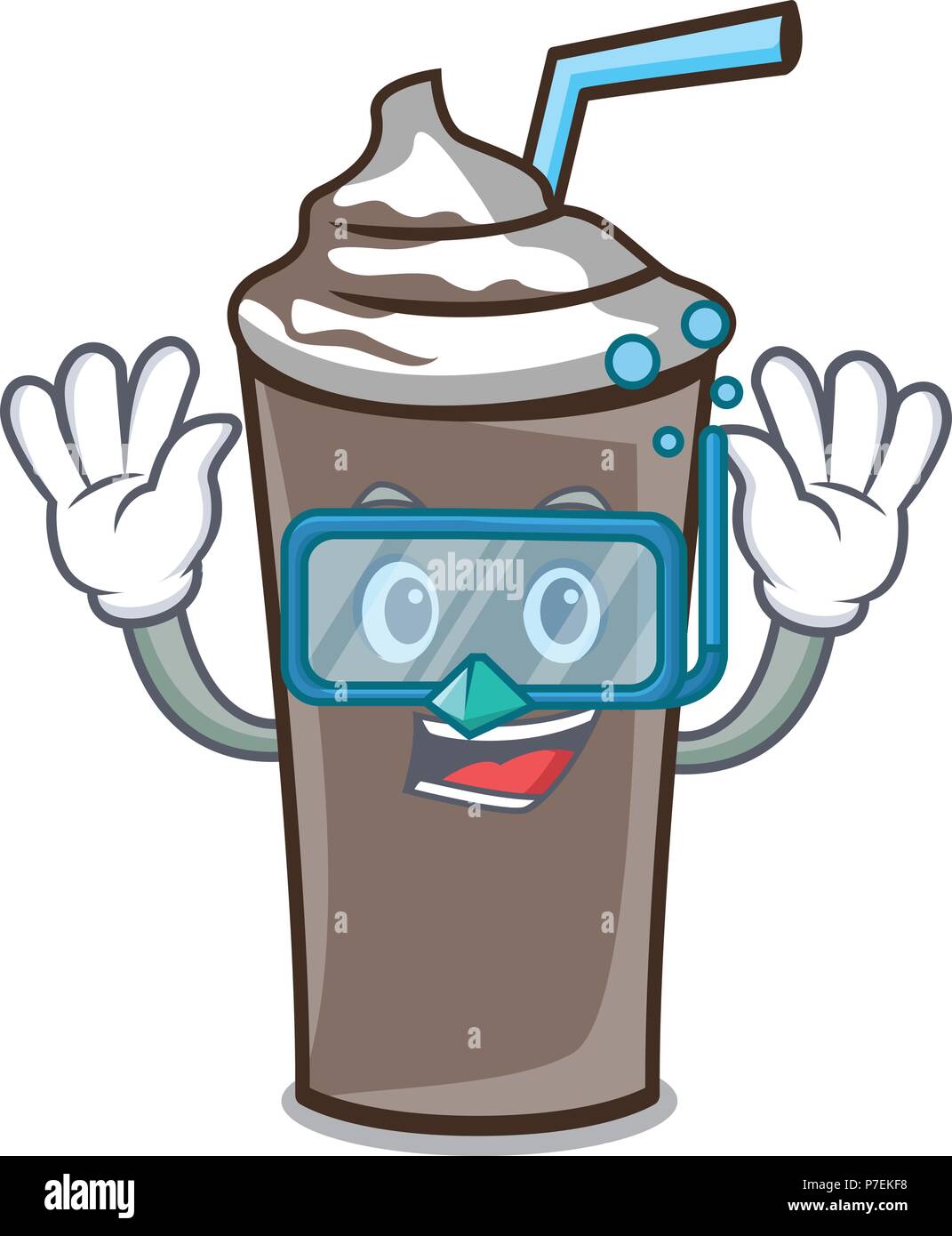 Diving ice chocolate character cartoon Stock Vector Image & Art - Alamy
