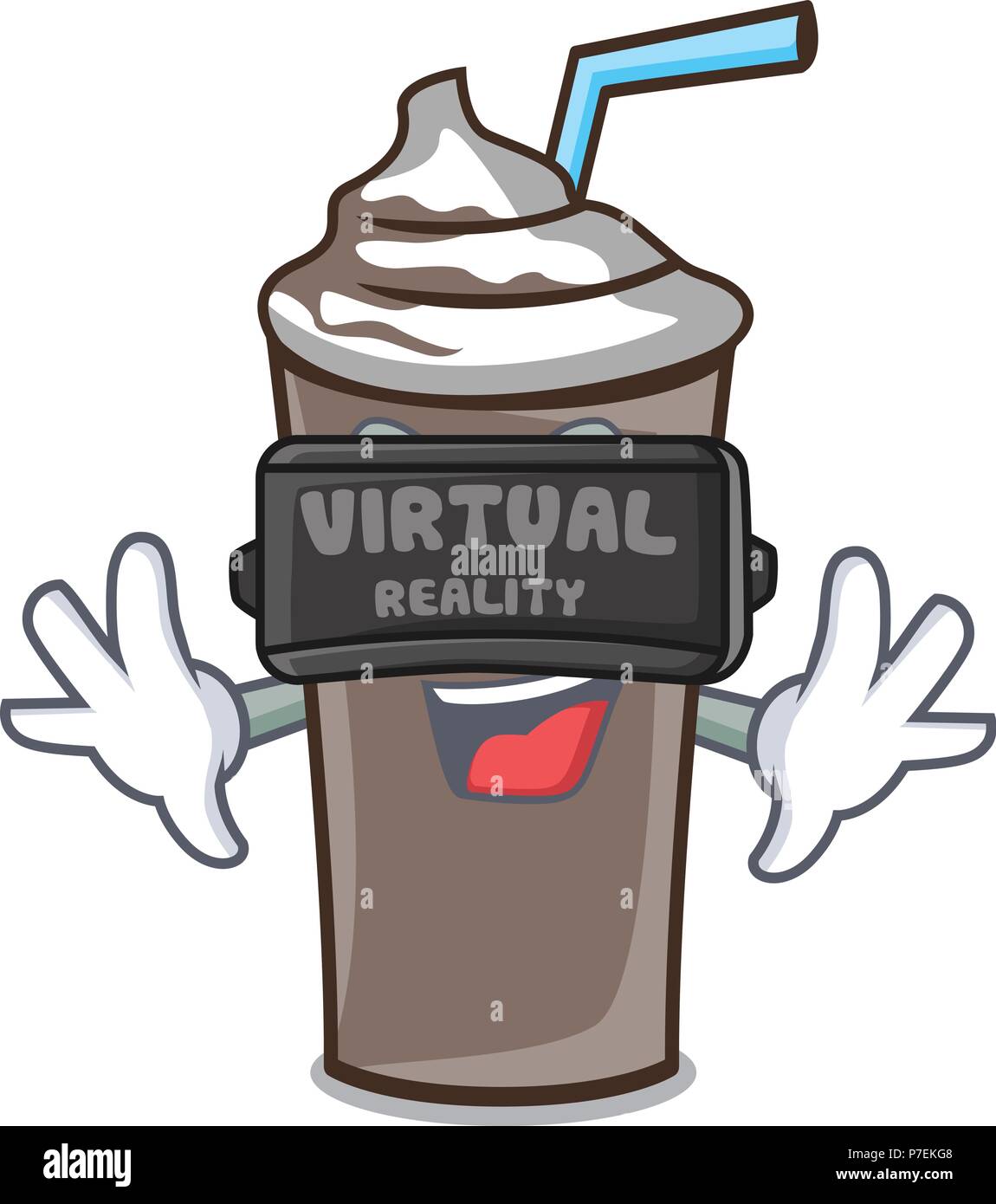 Virtual reality ice chocolate mascot cartoon Stock Vector Image & Art ...