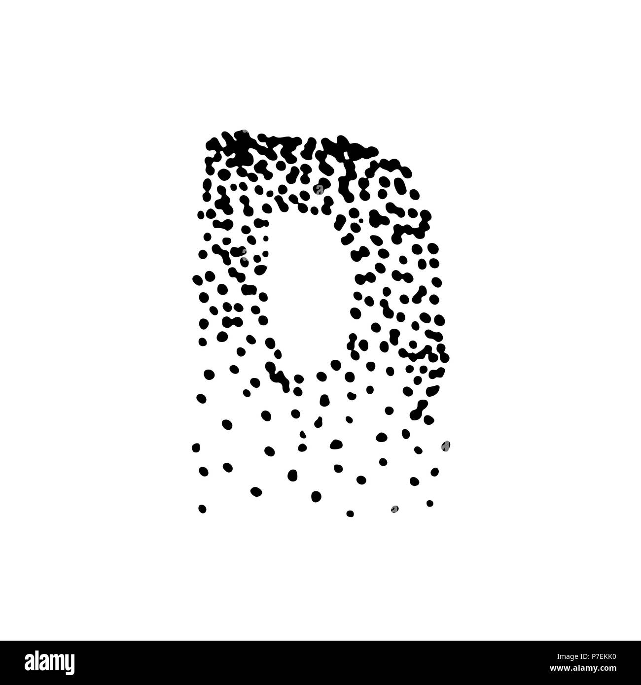 D. Point consisting letter. Modern hand drawn lettering. Vector ...