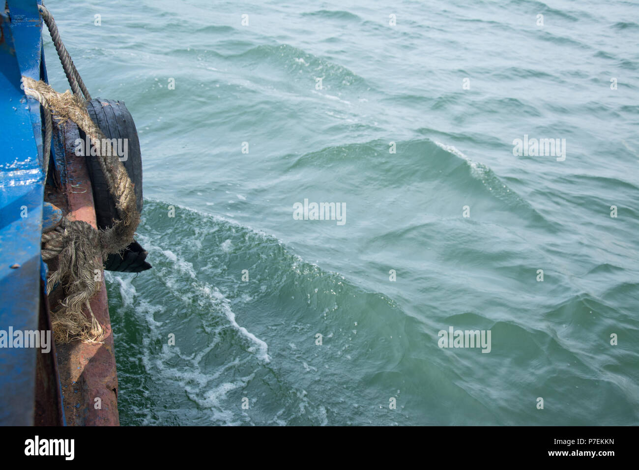 The ship is running in the sea Stock Photo - Alamy