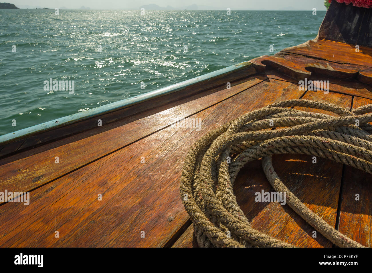 Front of a boat heading out to the sea Stock Photo - Alamy
