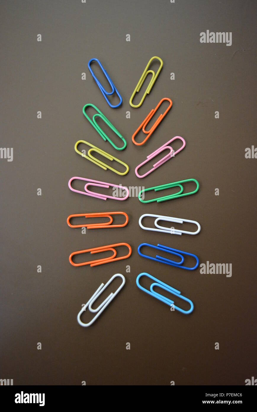 Color clips of different colors are scattered and multicolored clips ...
