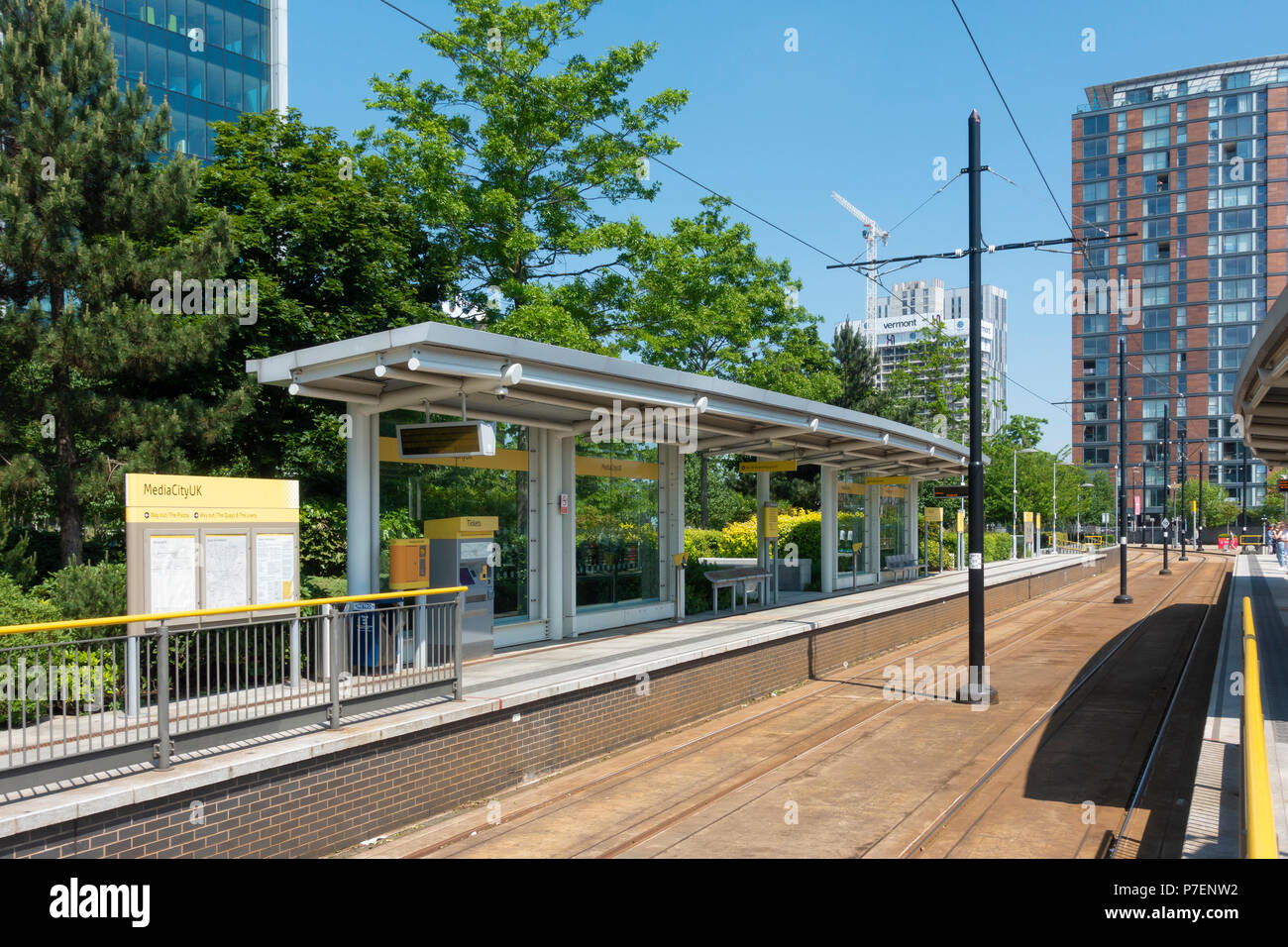 Manchester Metrolink Tram Stop at MediaCityUK Stock Photo - Alamy