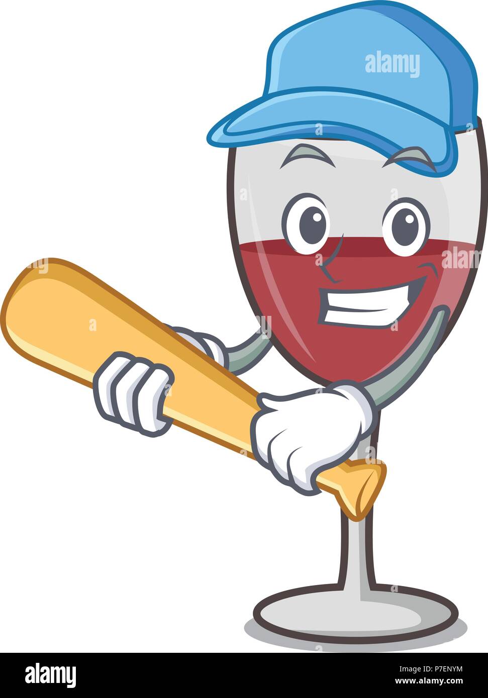 Playing baseball wine character cartoon style Stock Vector Image & Art ...