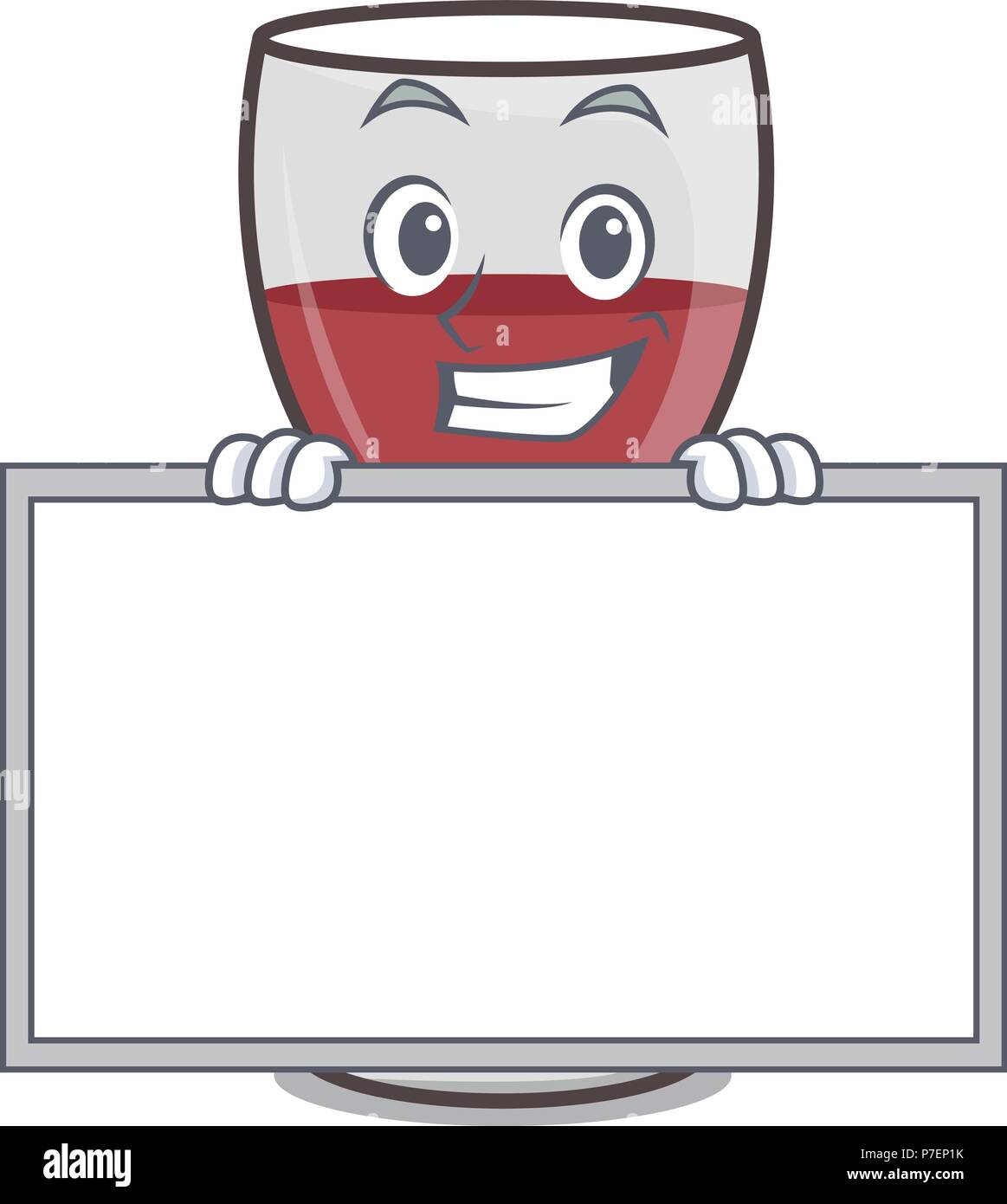 Grinning with board wine character cartoon style Stock Vector Image ...