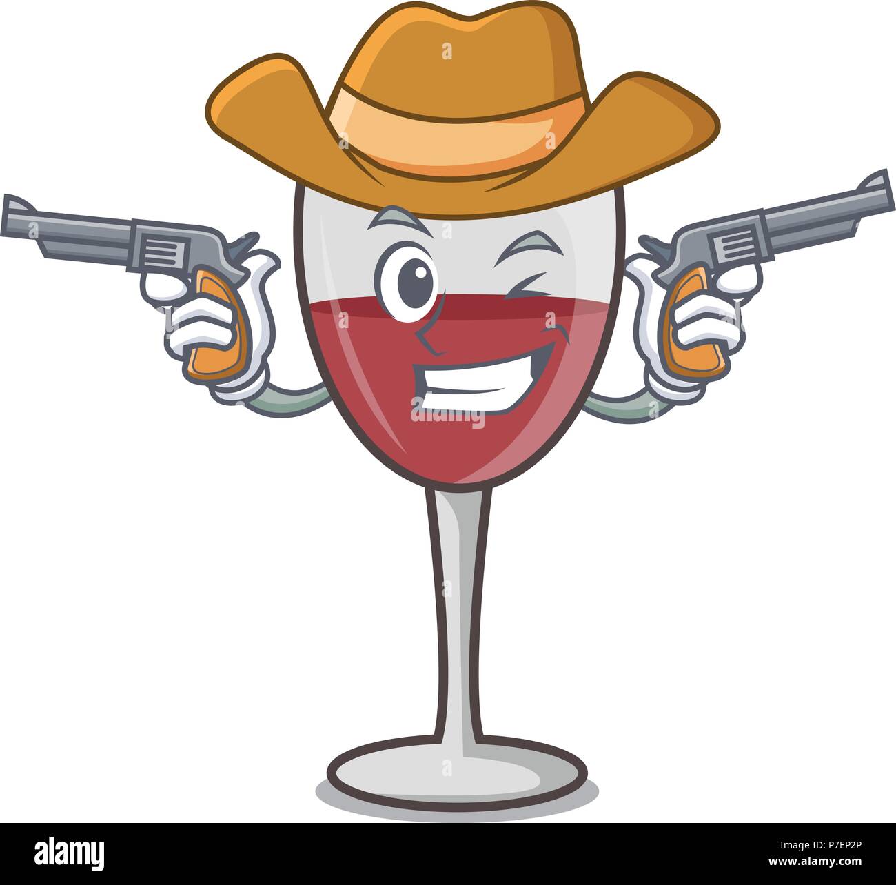 Cowboy wine character cartoon style Stock Vector Image & Art - Alamy