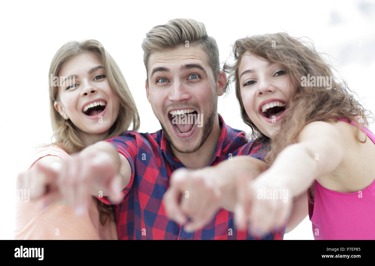 closeup of three young people showing hands forward Stock Photo - Alamy