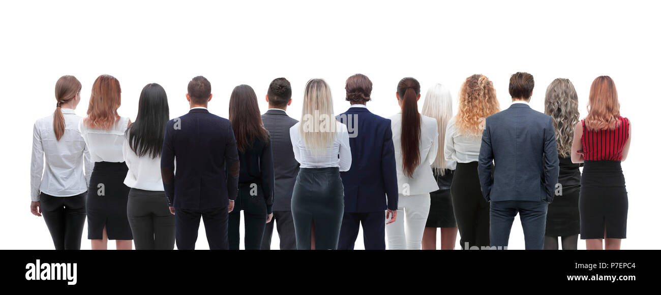 Back view group of business people. Rear view. Isolated over white ...
