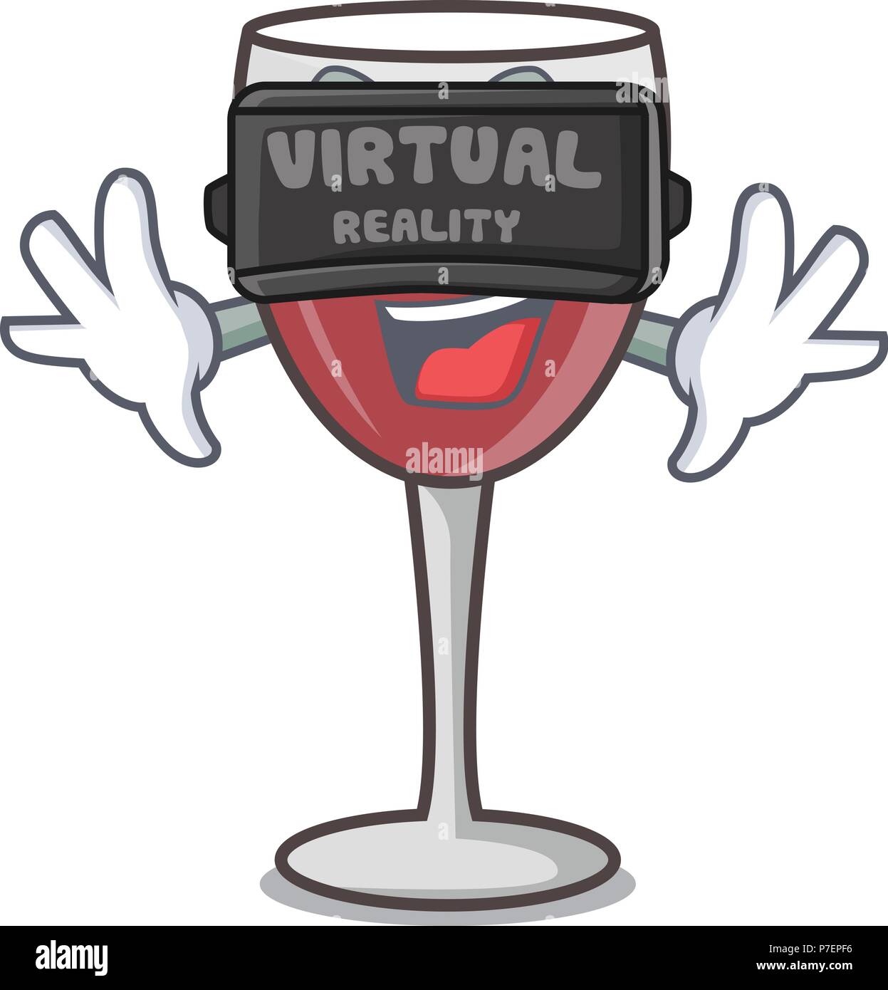 Virtual reality wine mascot cartoon style Stock Vector Image & Art - Alamy
