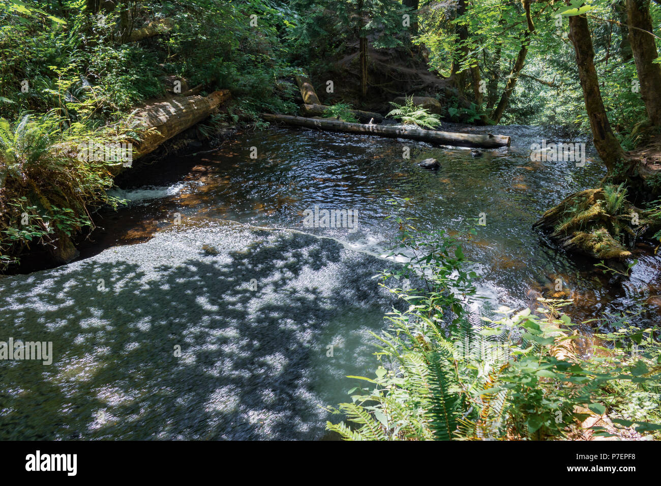 river and pools before drop of waterfall Stock Photo - Alamy