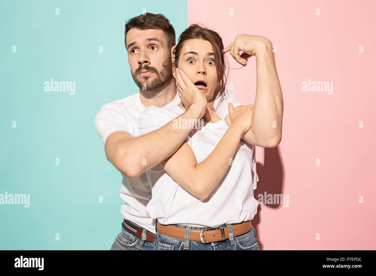 The squint eyed woman with weird expression Stock Photo - Alamy